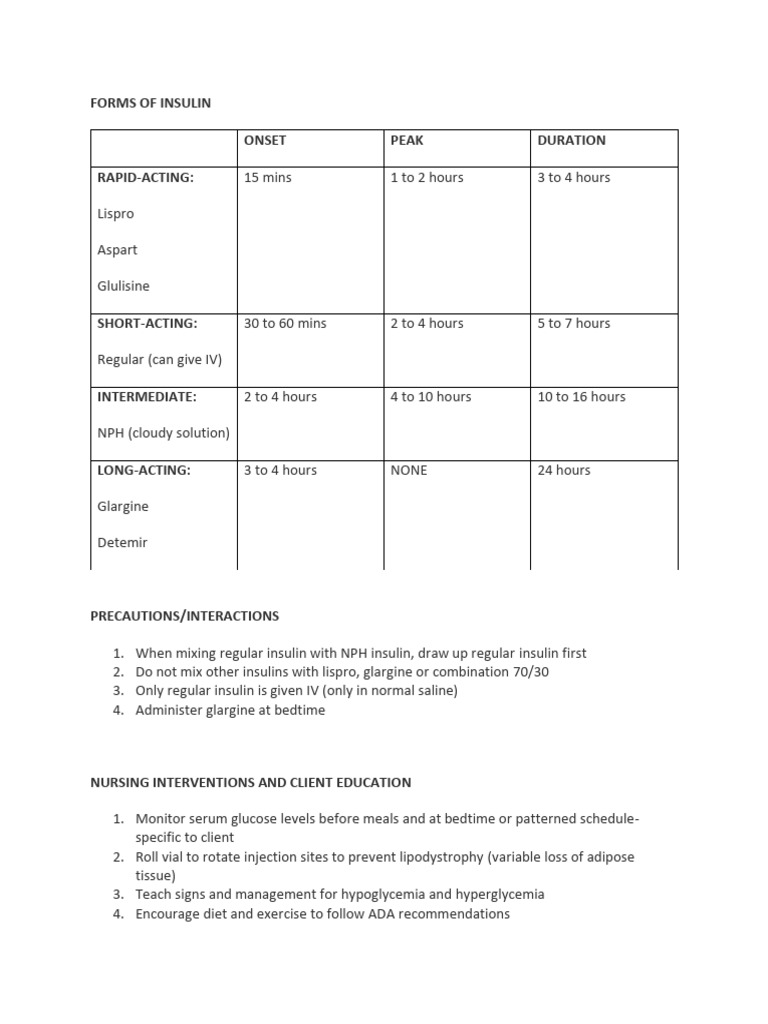 Insulin Mixing and Administration Guidelines | PDF