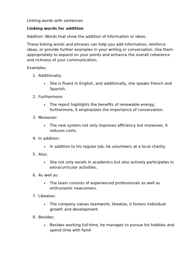Essential Linking Words for Writing | PDF | Customer