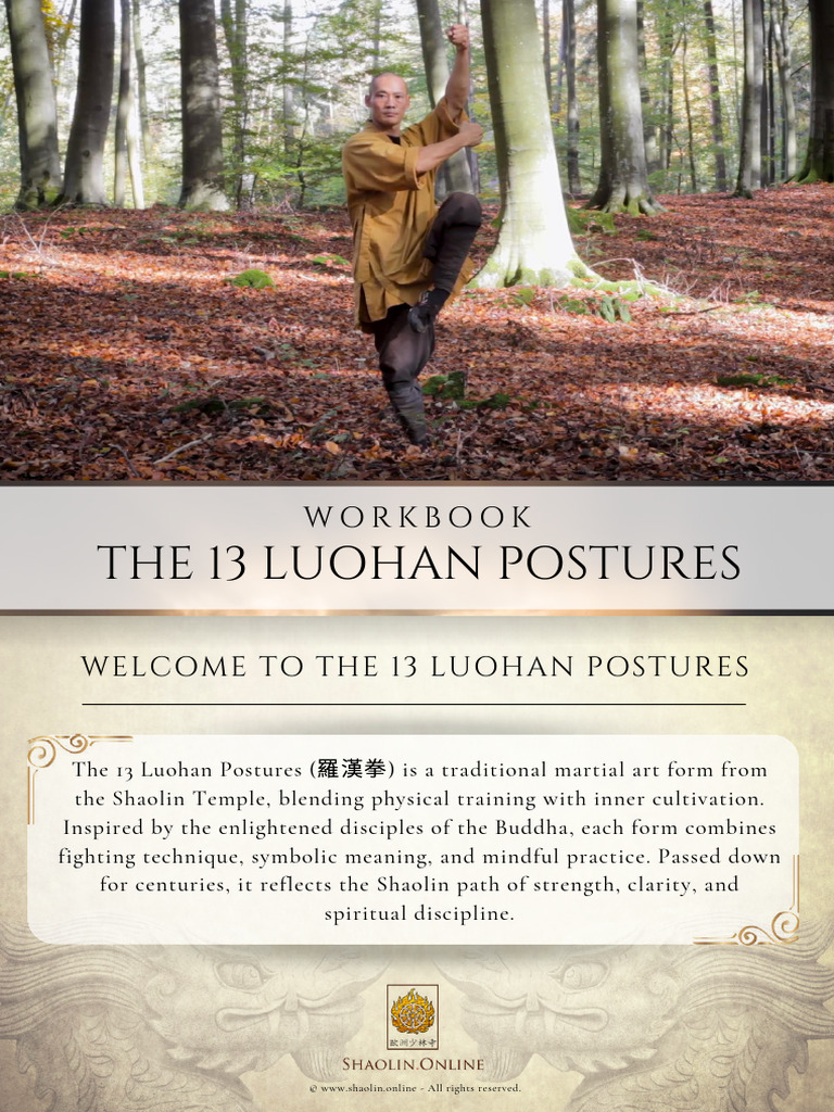 13 Luohan Postures Workbook | PDF | Chinese Martial Arts | Nāstika