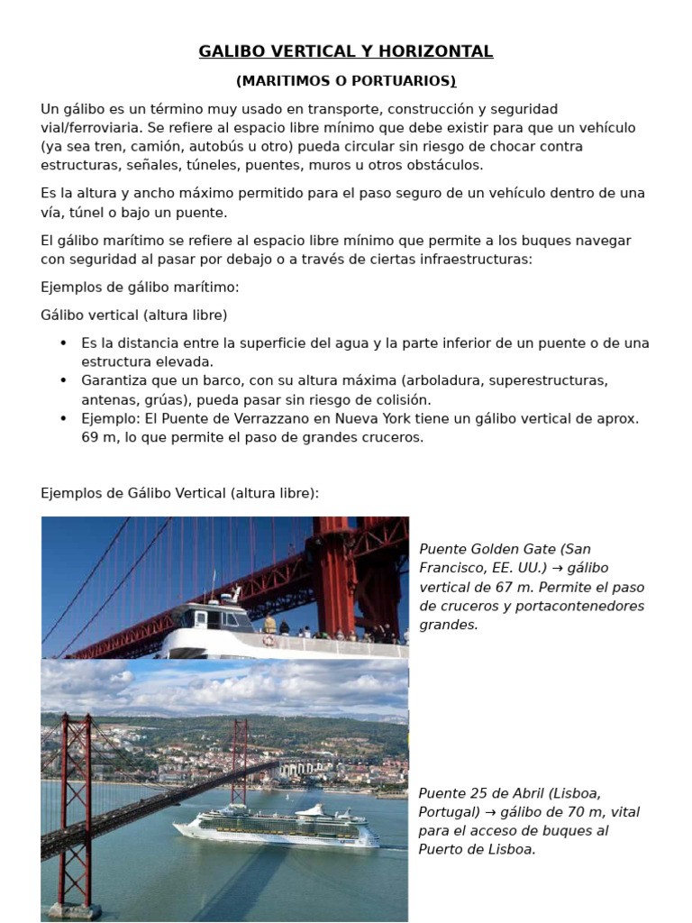 Gálibo Vertical y Horizontal en Puentes | PDF | Transporte ...