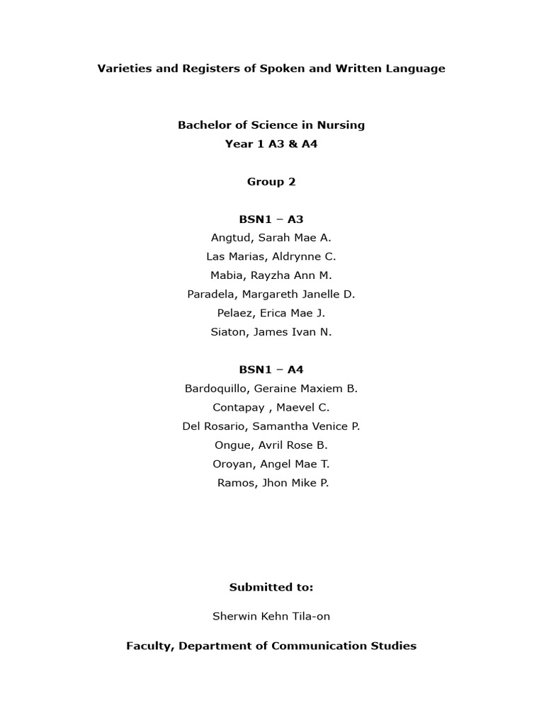 Language Varieties and Registers Explained | PDF | English Language ...
