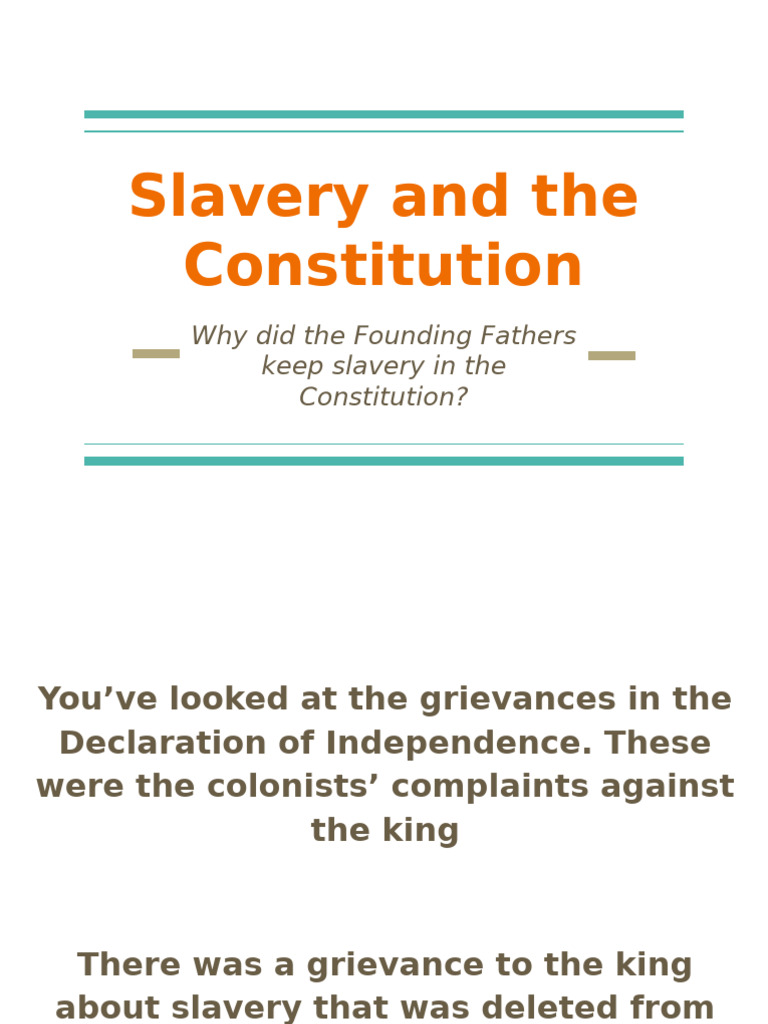 IHS-Slavery and The Constitution | PDF