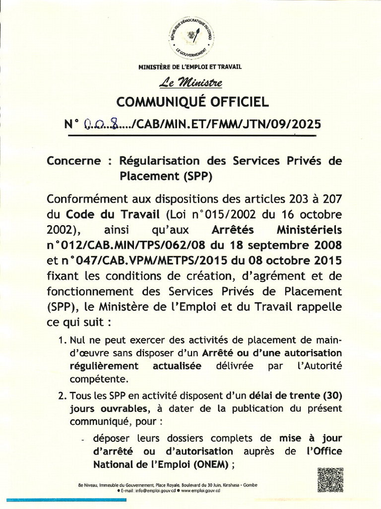 Communiqué Officiel SPP | PDF
