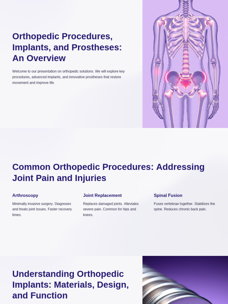 Orthopedic Procedures and Innovations | PDF | Prosthesis | Orthopedic ...