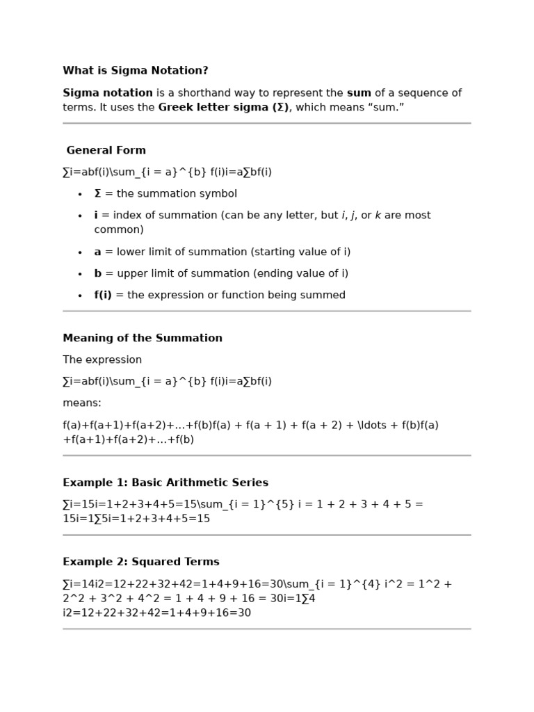 Why Sigma Notation Is Cool Pdf