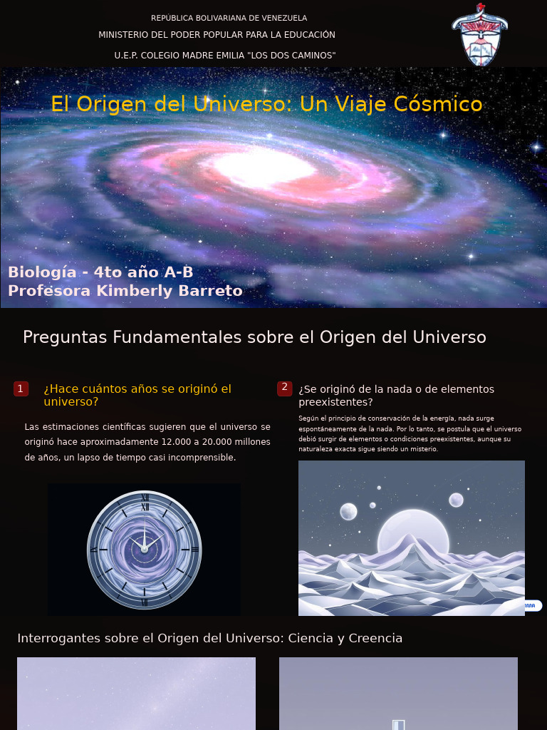 Teorías sobre el Origen del Universo | PDF | Universo | Big Bang