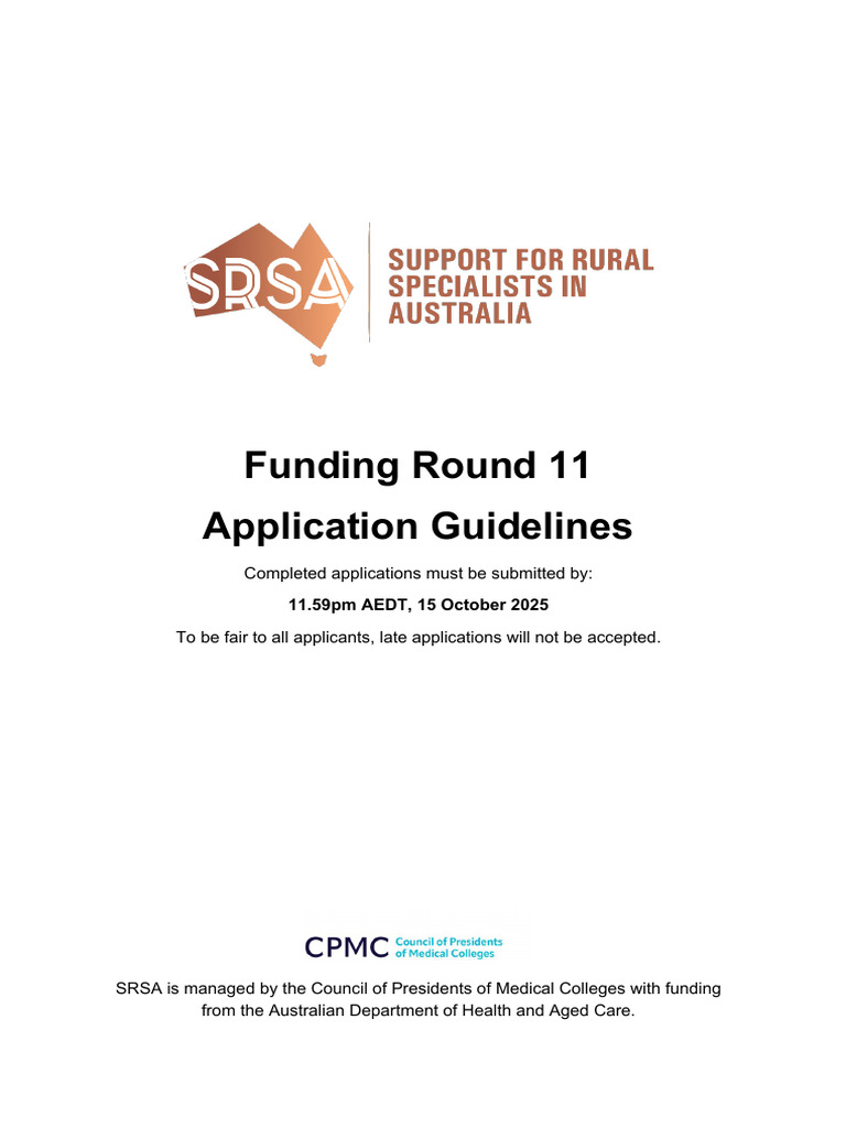 SRSA FR11 Application Guidelines | PDF | General Practitioner | Physician