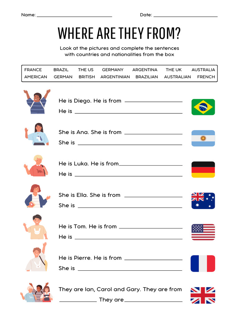 Identify Countries and Nationalities | PDF