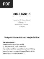 Abnormal Fetal Lies and Presentations | PDF | Childbirth | Fetus