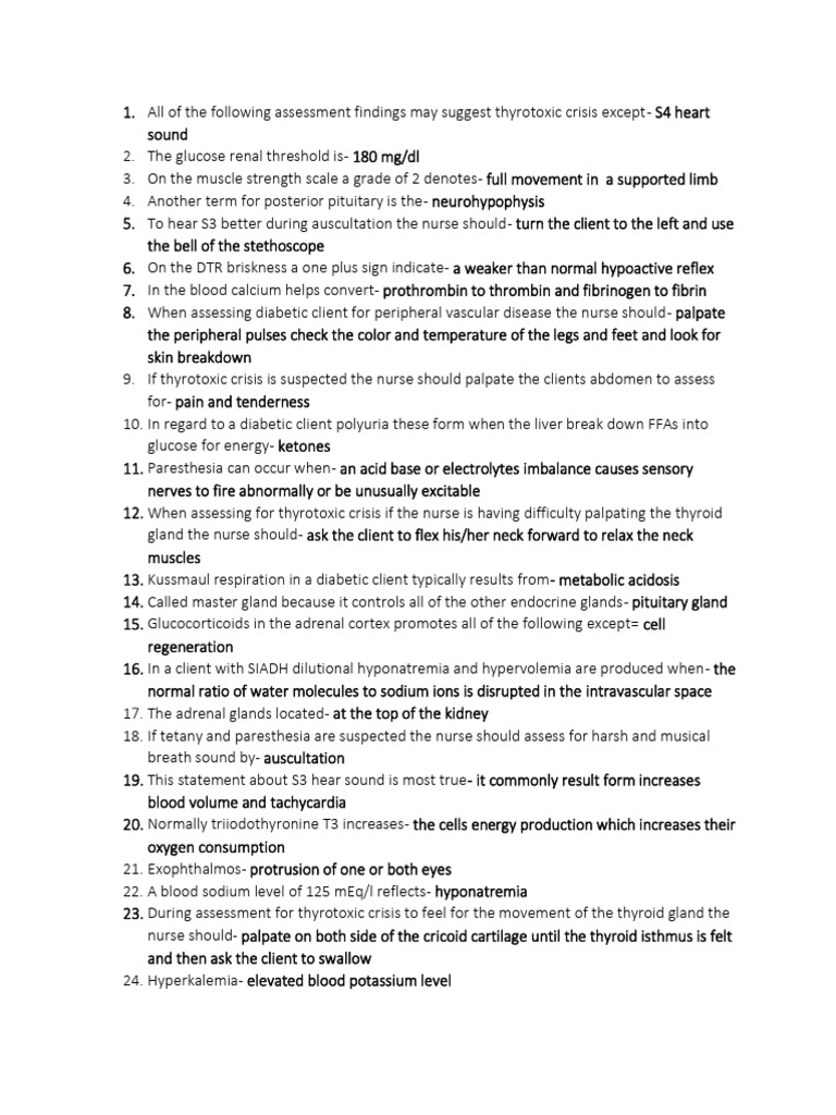 MPN Assessment 5 1 To 123 2 | PDF | Thyroid | Endocrine System