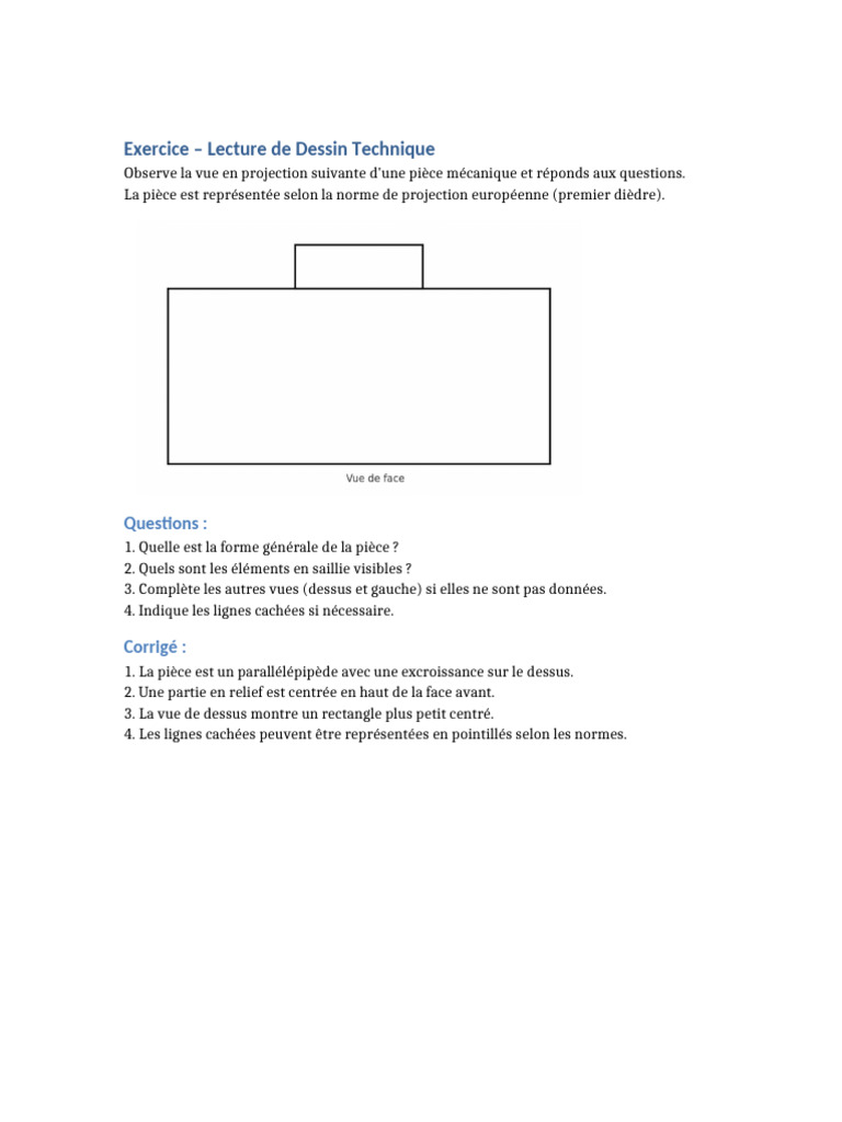 Exercice de Dessin Technique Débutant | PDF