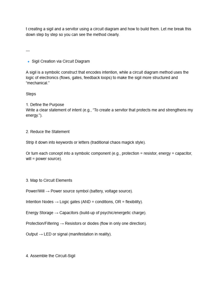 Creating A Sigil and A Servitor Using A Circuits | PDF | Gene ...