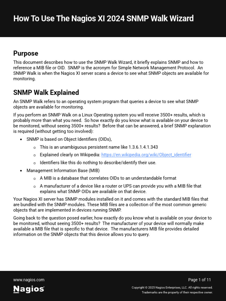 Nagios XI 2024 SNMP Walk Wizard Guide | PDF | Information Technology ...