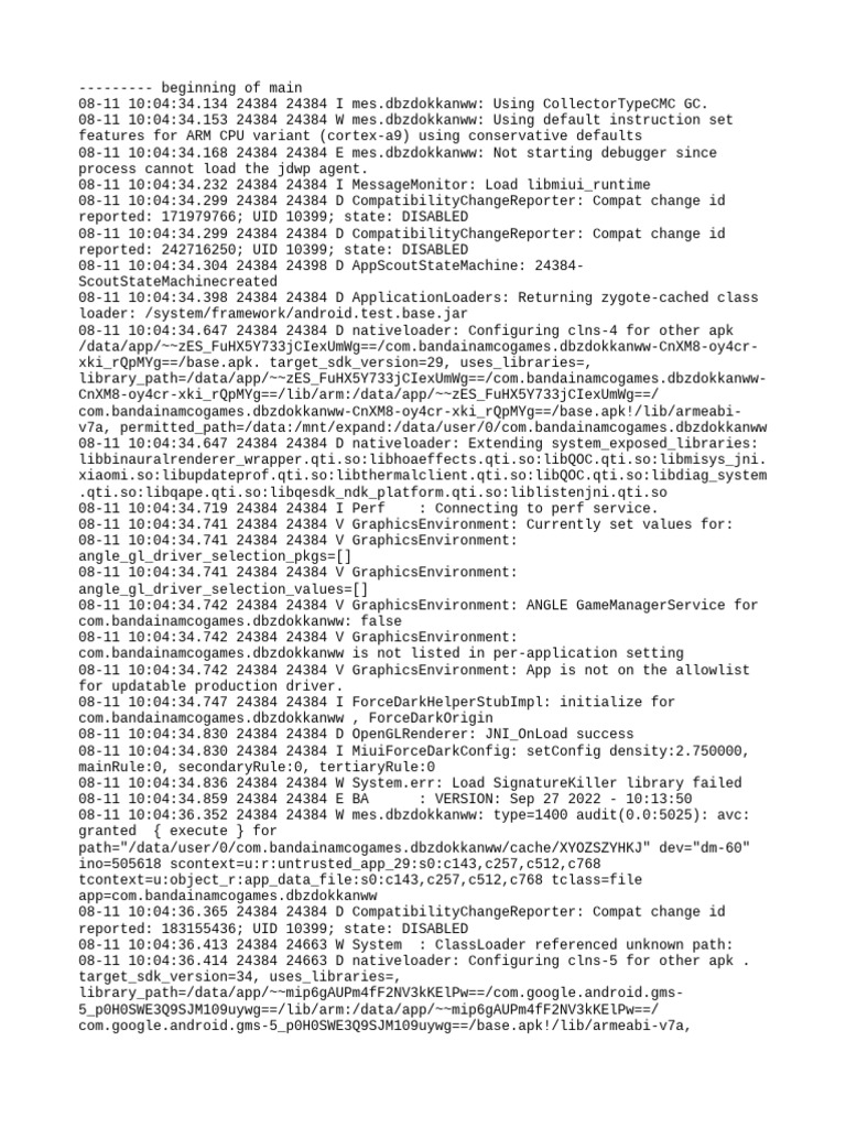 Mod Menu Log - Com - Bandainamcogames.dbzdokkanww | PDF | Software ...