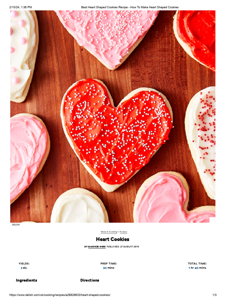 Best Heart Shaped Cookies Recipe - How To Make Heart Shaped Cookies ...