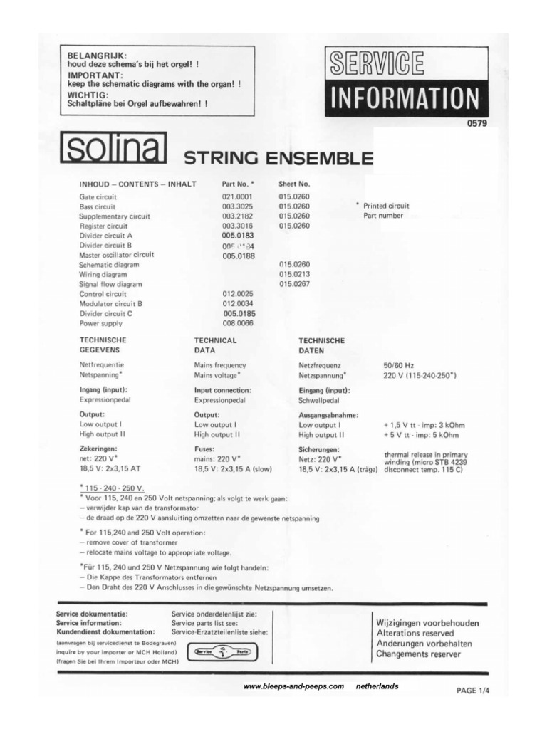 Solina String ServiceManual | PDF