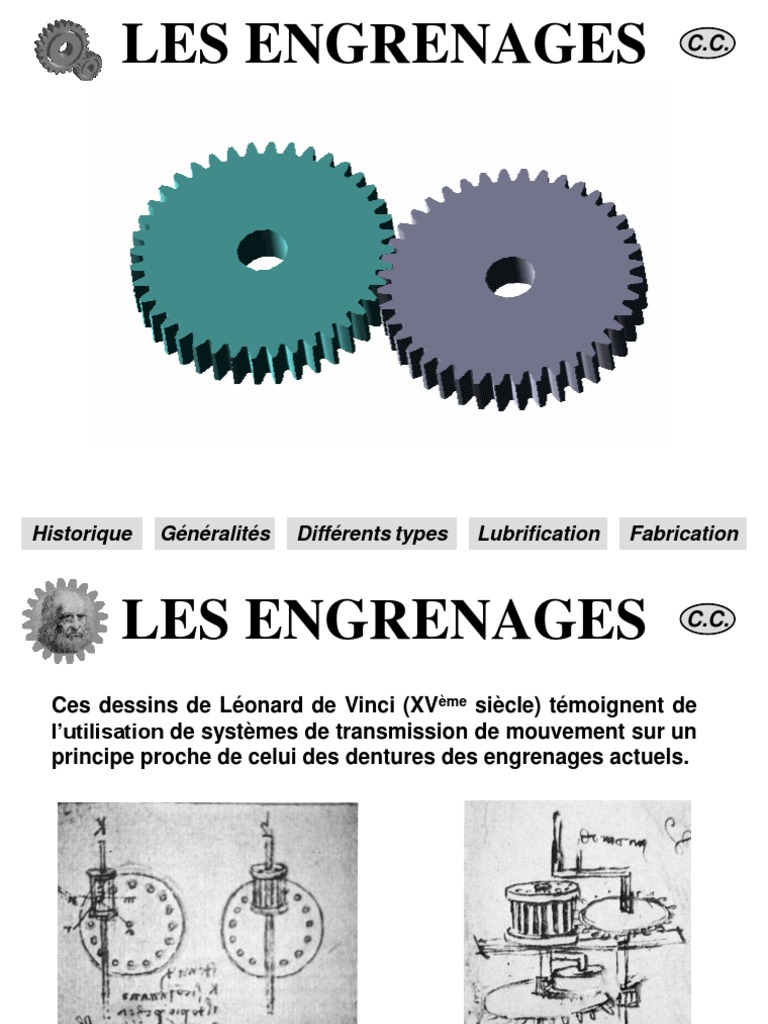 Types et Fabrication des Engrenages | PDF | Machine | Ingénierie mécanique