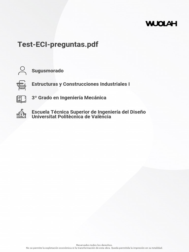 Test ECI Preguntas | PDF | Rigidez | Viga (Estructura)