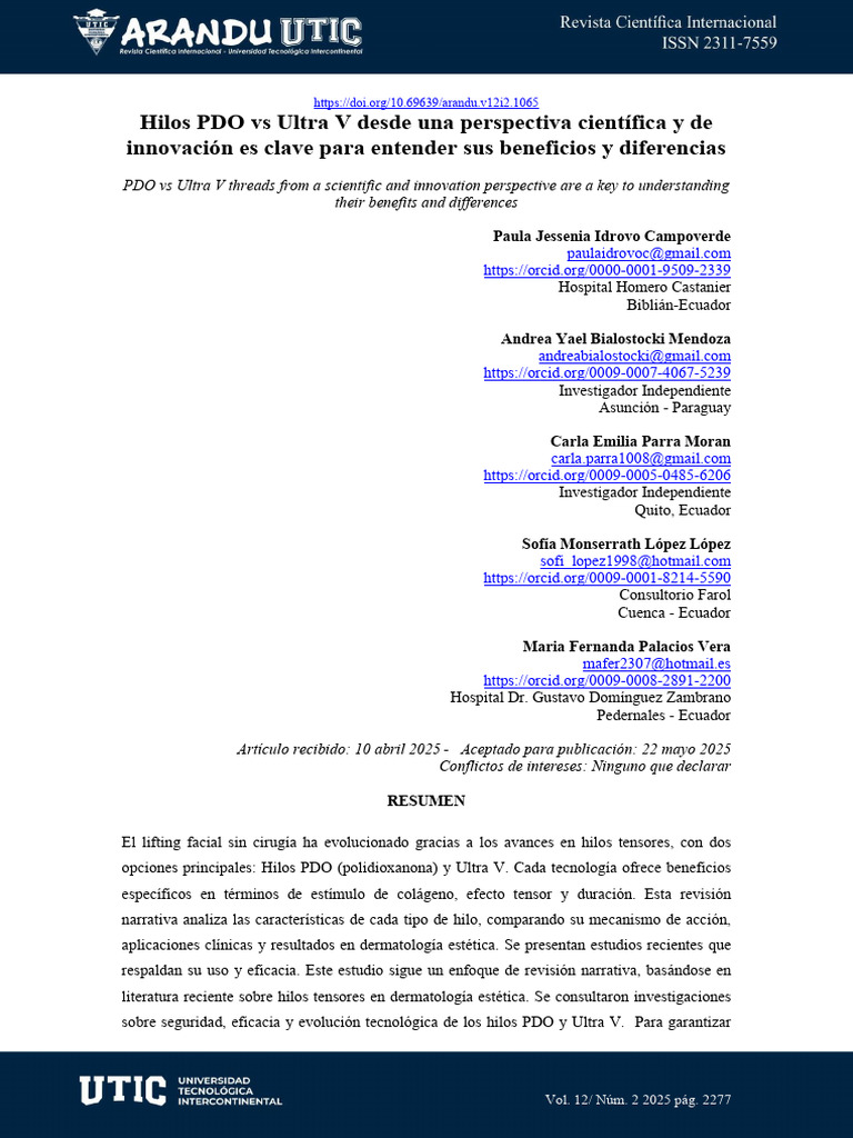 Hilos PDO Vs Ultra V Desde Una Perspectiva Científica y de Innovación ...