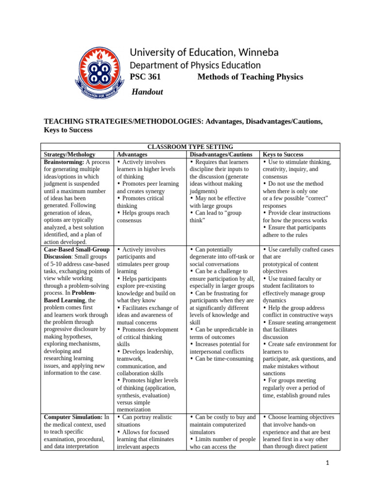 Effective Physics Teaching Strategies | PDF | Learning | Simulation
