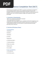 SSCT Scoring Sheet and Interpretation | PDF