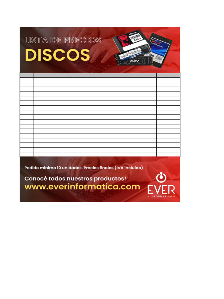 Lista de Precios Discos | PDF