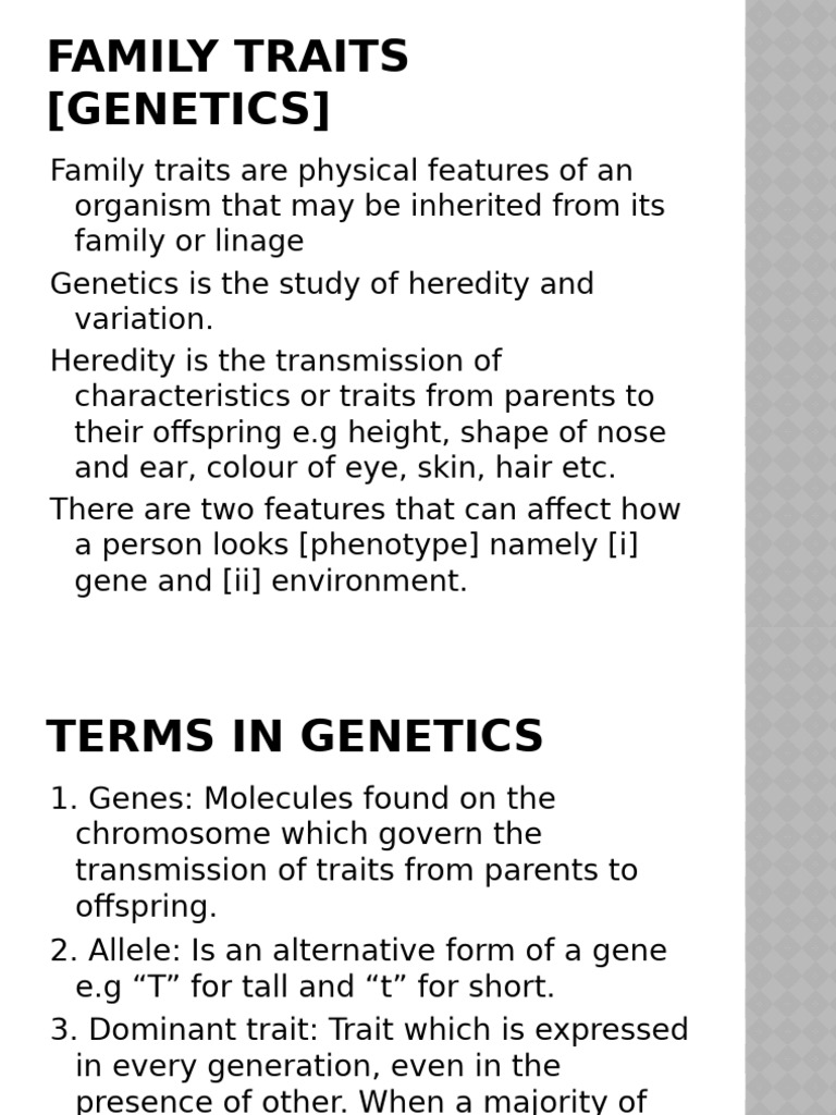 Family Traits (Genetics) Emerald | PDF