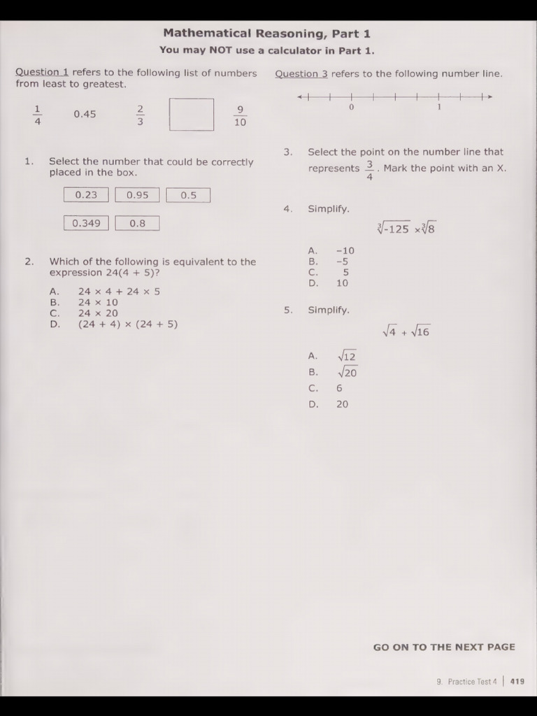 GED Maths Practices | PDF
