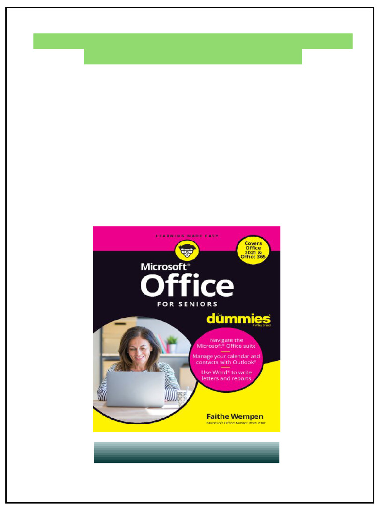 Microsoft Office For Seniors For Dummies 1st Edition Faithe Wempen Full ...