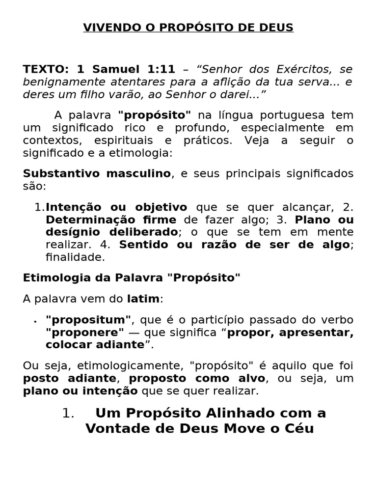 Propósito Alinhado com Deus | PDF | Oração | Deus