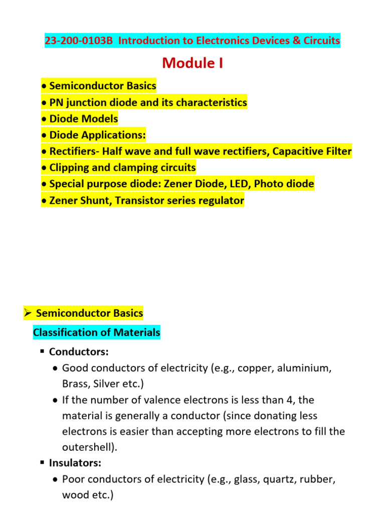 Edc Mod1 | PDF | P–N Junction | Rectifier