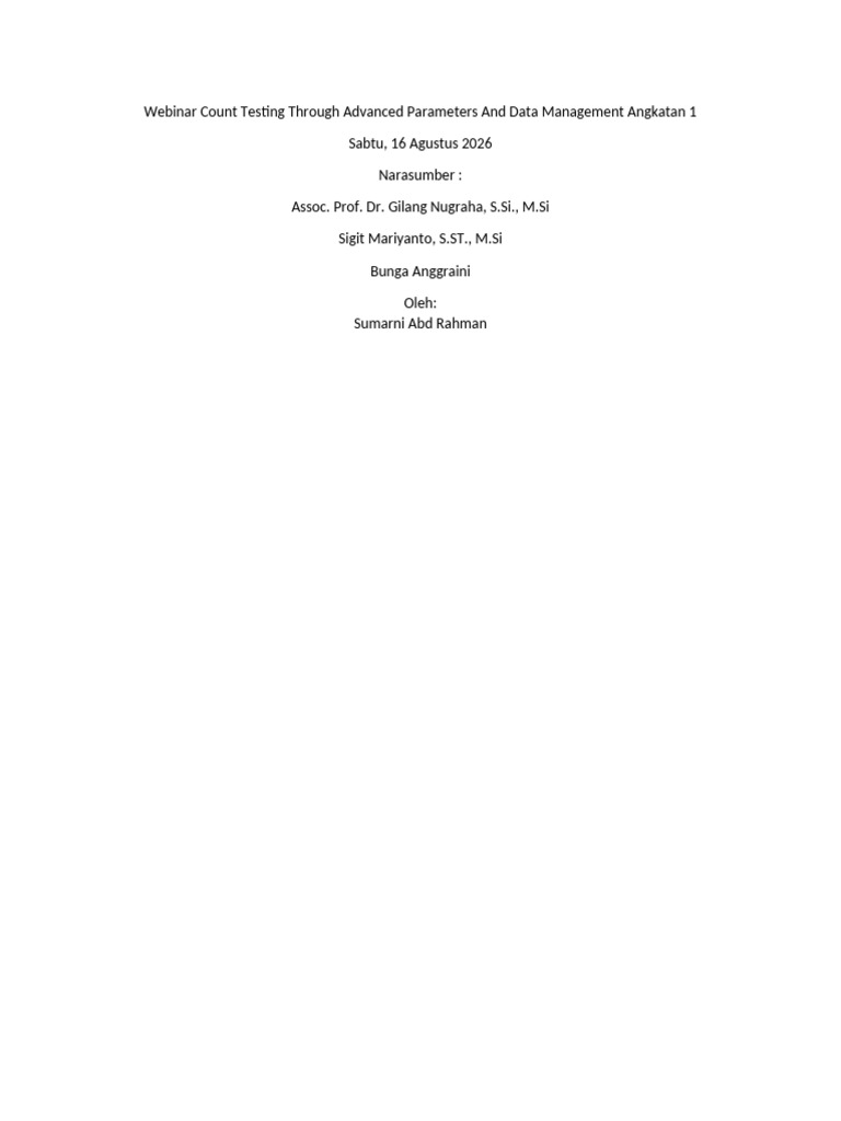 Webinar Count Testing Through Advanced Parameters and Data Management ...