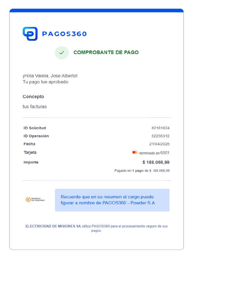 Comprobante EMSA | PDF
