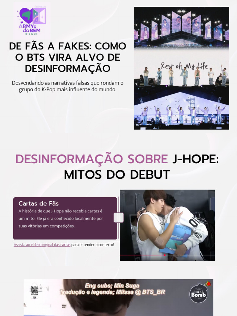 De Fas a Fakes Como o BTS Vira Alvo de Desinformacao.pptx | PDF ...