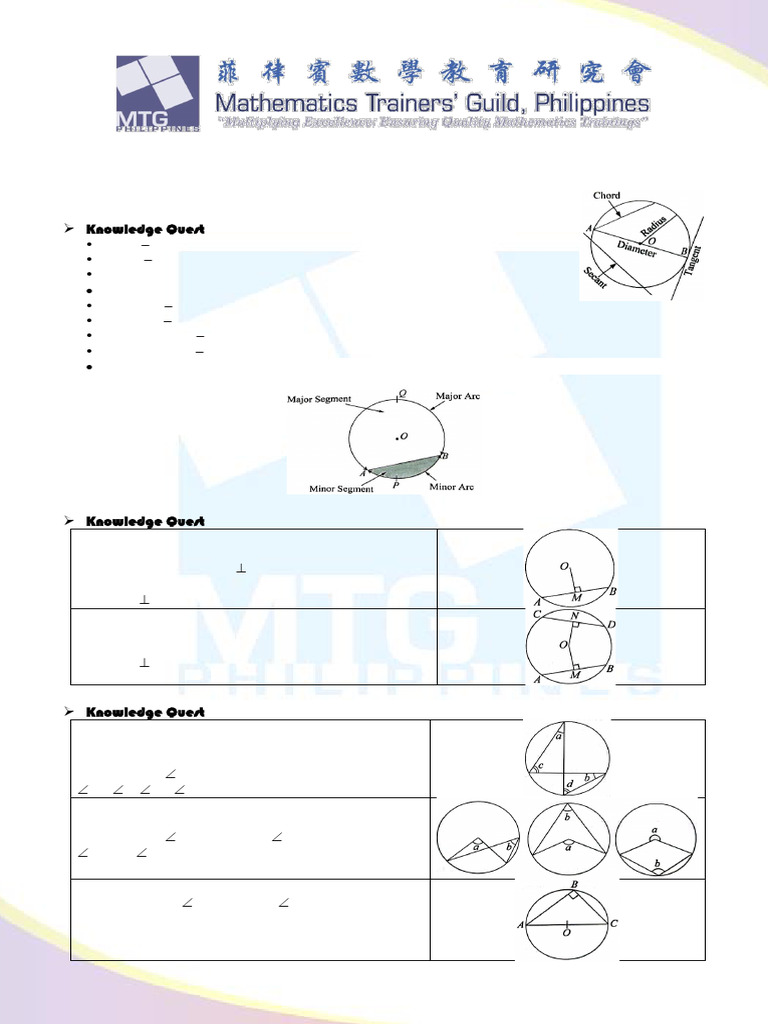 G10 12 AG S6 Geom Prop of Circles 1 | PDF | Circle | Elementary Geometry
