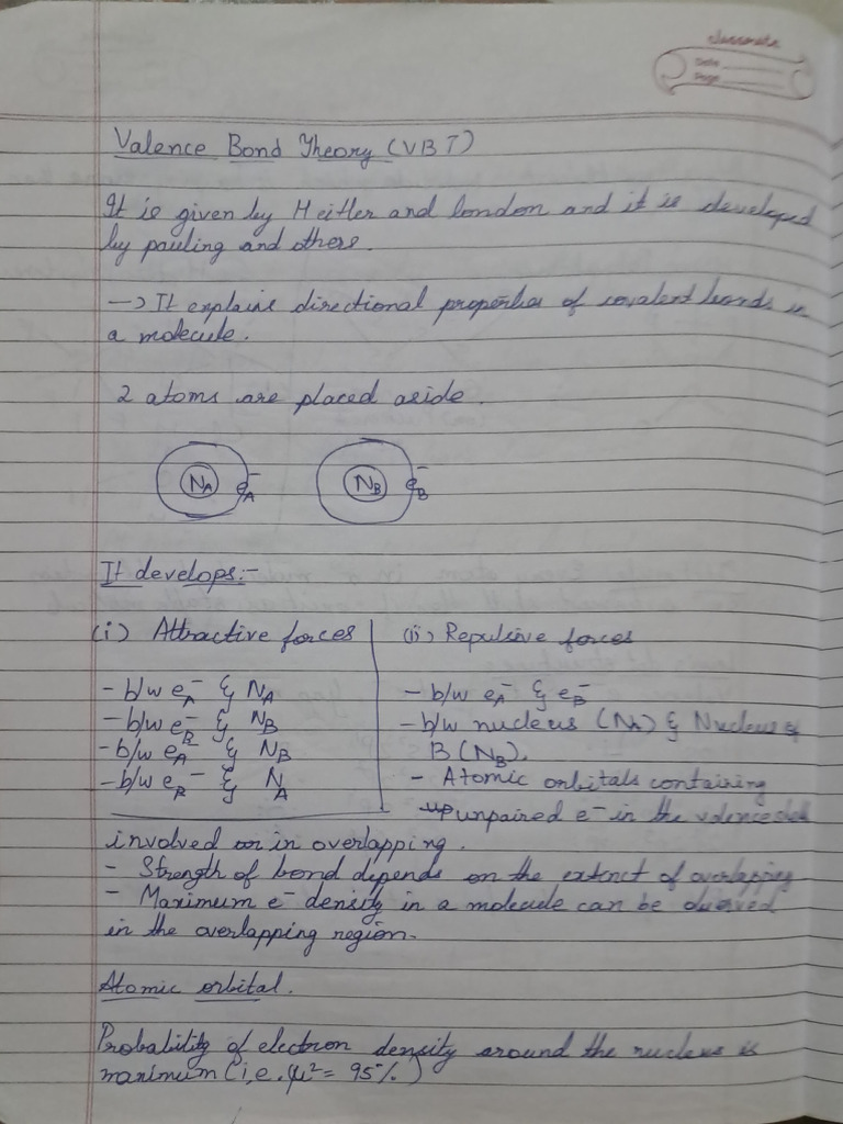 Valence Bond Theory | PDF