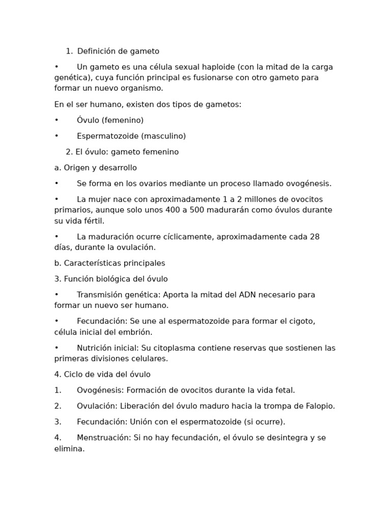 Definición de gameto | PDF