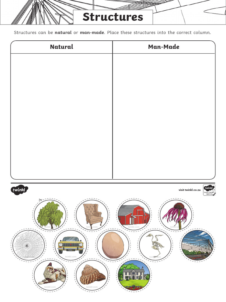 Za NST 1697006992 Natural and Man Made Structures Activity SH | PDF