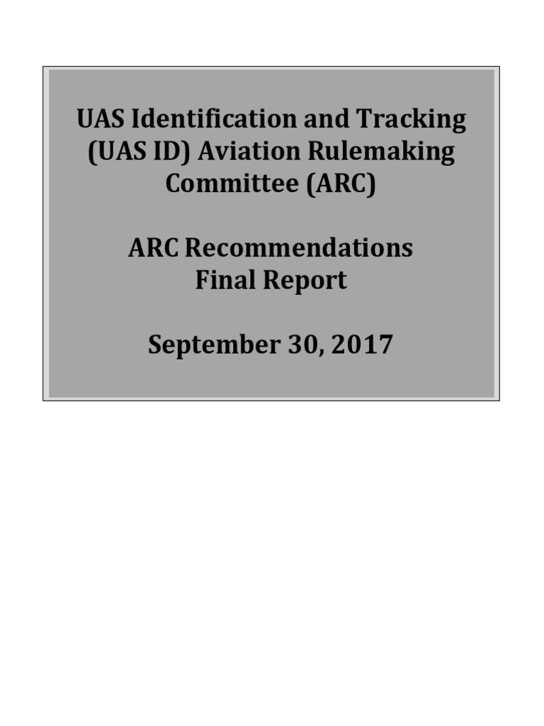 UAS Identification and Tracking Recommendations | PDF | Unmanned Aerial ...