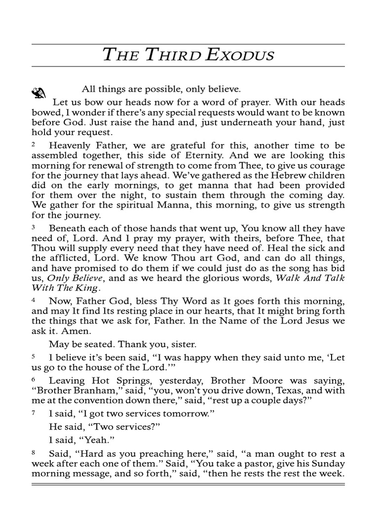63-0630M The Third Exodus VGR | PDF | Book Of Exodus | Jesus