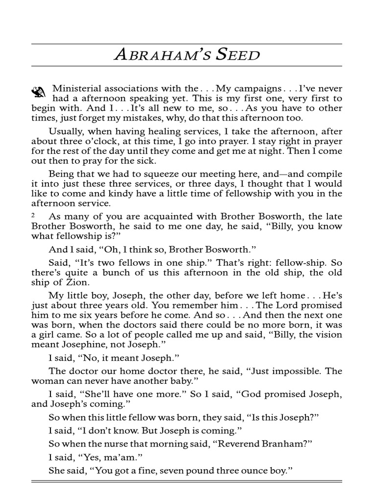 59-0423 Abrahams Seed VGR | PDF | Lamb Of God | Abraham