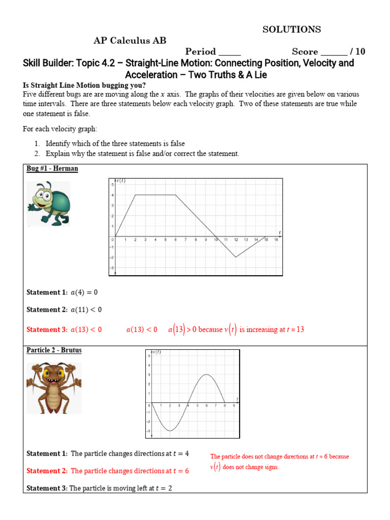 AP Calculus AB: Skill Builder 4.2 | PDF