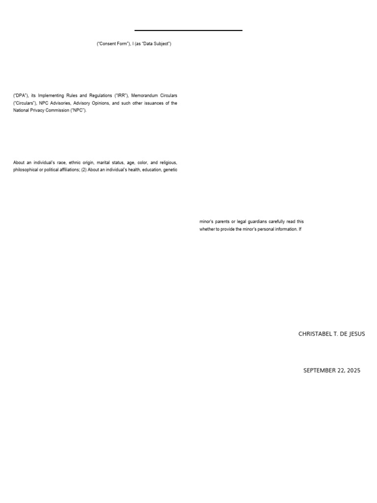Data Privacy Consent for Korean Visa | PDF | Information | Consent