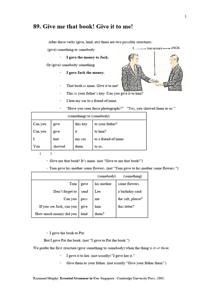 89 Give me | PDF | Linguistics | Grammar