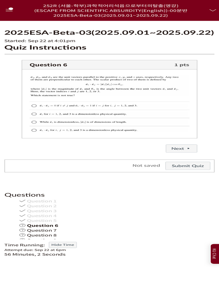 Quiz 2025ESA-Beta-03 (2025.09.01 2025.09.22) 6 | PDF