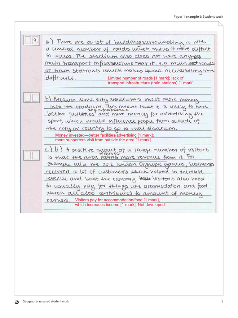 DP Geography Asw p1 Example E An en | PDF