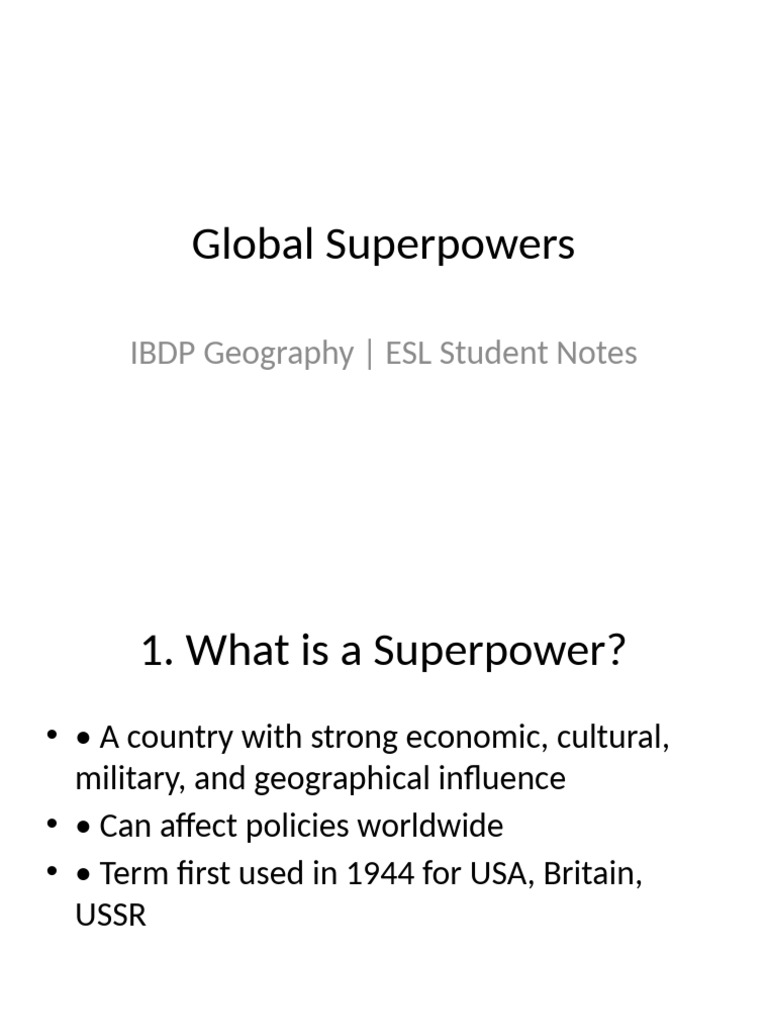 Understanding Global Superpowers | PDF