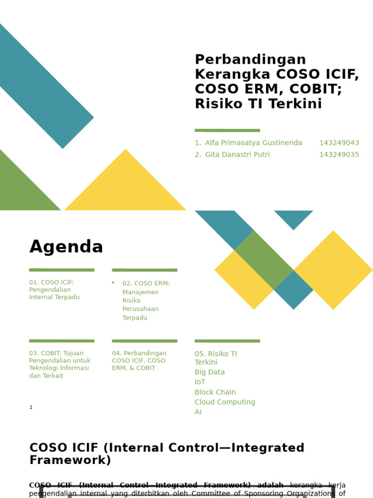 Perbandingan COSO ICIF, ERM, dan COBIT | PDF