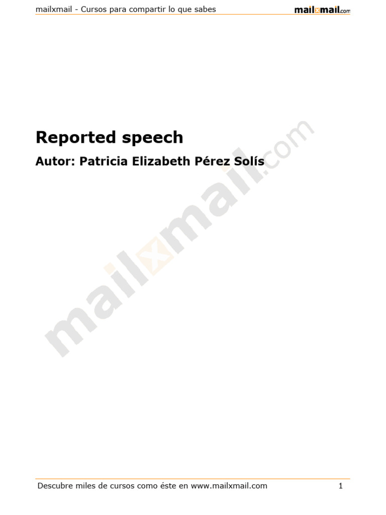 Mastering Reported Speech in English | PDF