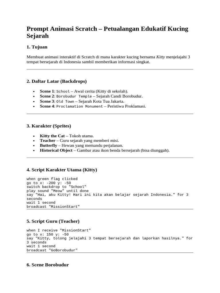 Prompt Animasi Scratch | PDF